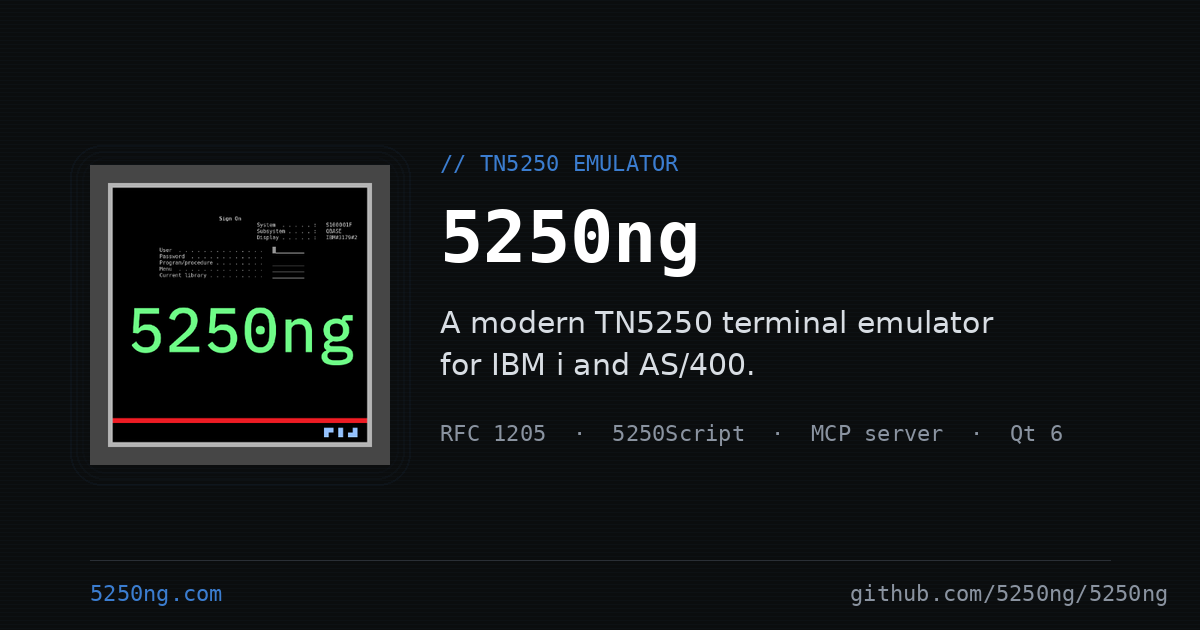 5250ng — A modern TN5250 terminal emulator for IBM i and AS/400